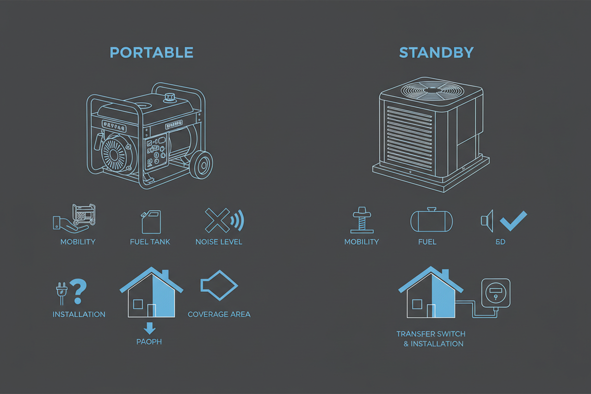Portable vs Standby Generators: Which Is Better for Home Backup?
