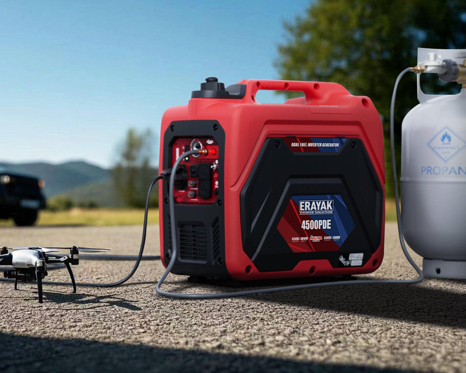 4500W Dual-Fuel Inverter Generator - Gas & Propane RV Power | Erayak